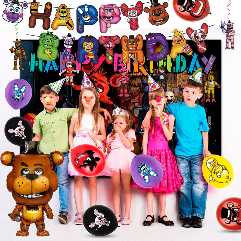 George Oliver Fnaf Birthday Party Supplies, 49pcs Five Nights at Freddy ...
