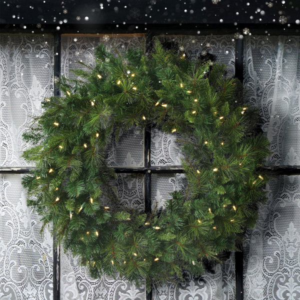 The Twillery Co.® Surrey Deluxe Lighted Polyvinyl Chloride (PVC) Wreath ...