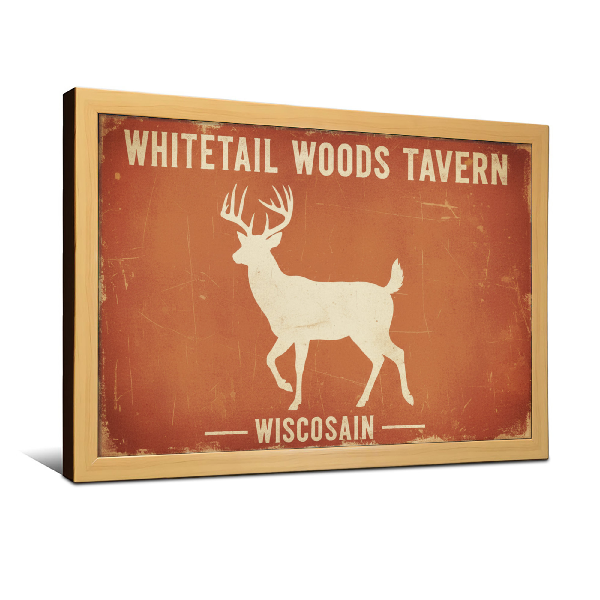 Union Rustic Animals Whitetail Deer Silhouette Rustic Sign Pattern ...