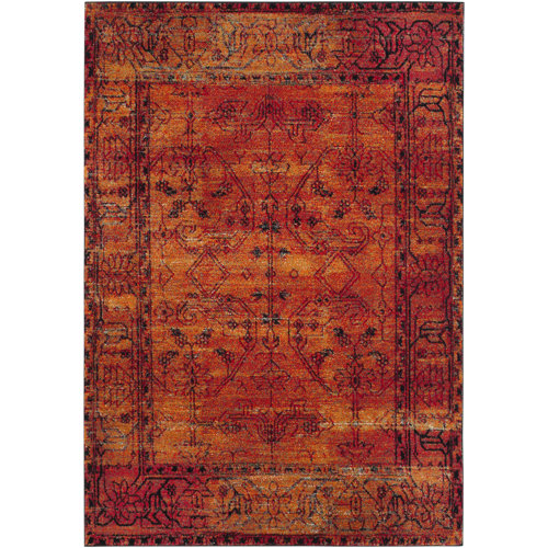 Lark Manor Scheinuk Performance Orange Rug & Reviews | Wayfair
