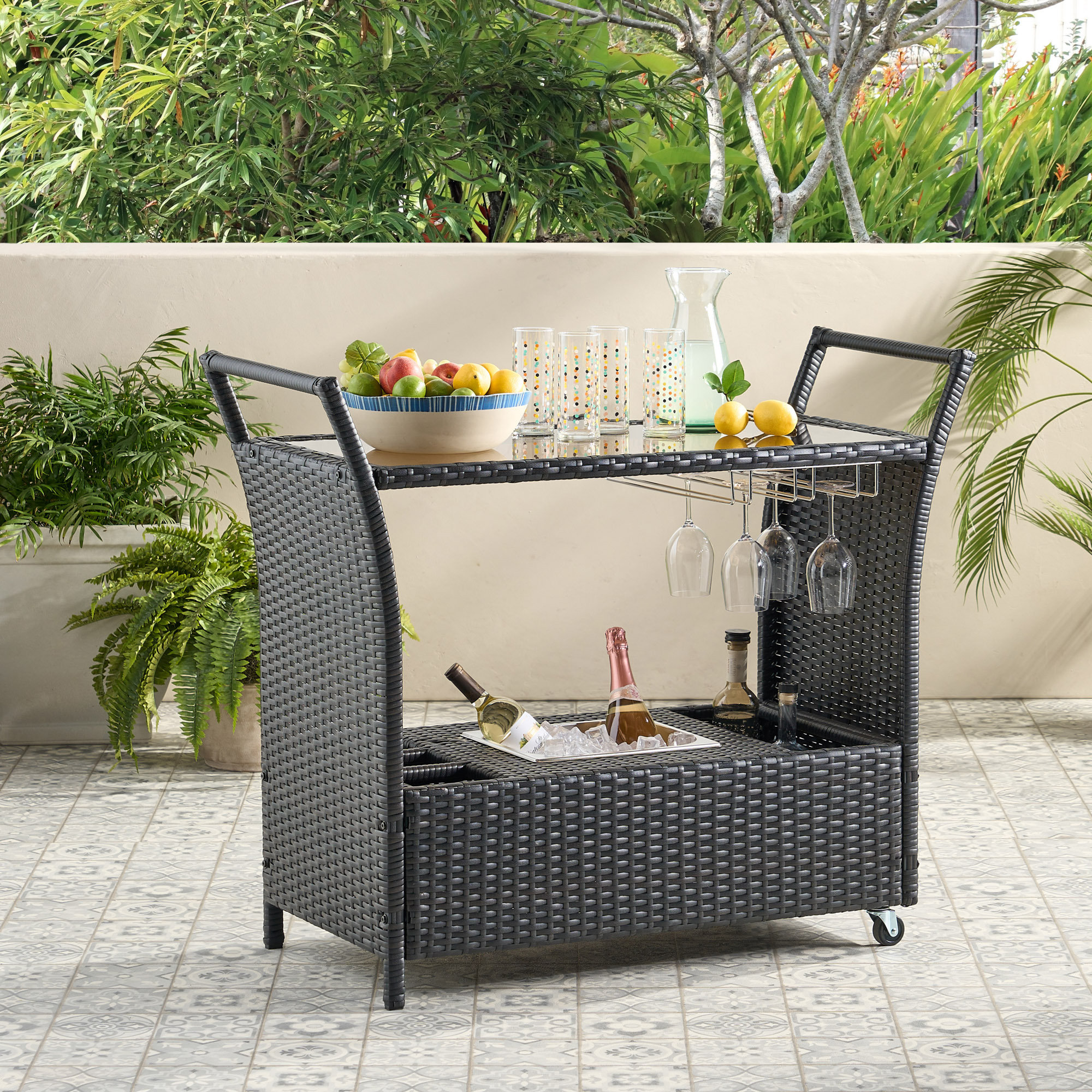 Bay Isle Home™ BAHAMA PE KD BAR CART | Wayfair