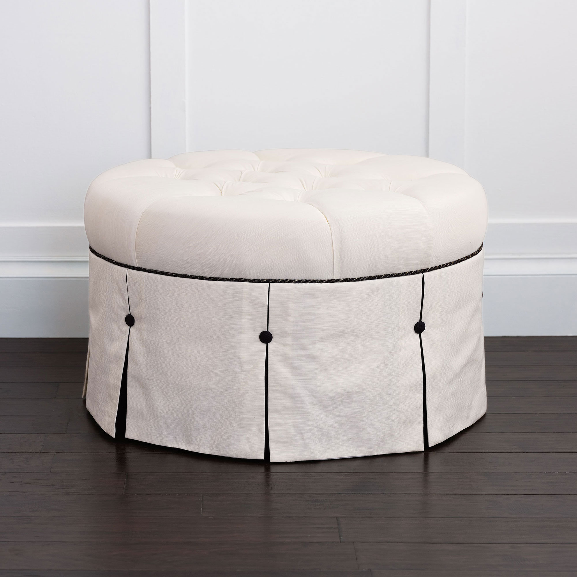 Eastern Accents Dominique 29" Wide Tufted Round Ottoman | Wayfair
