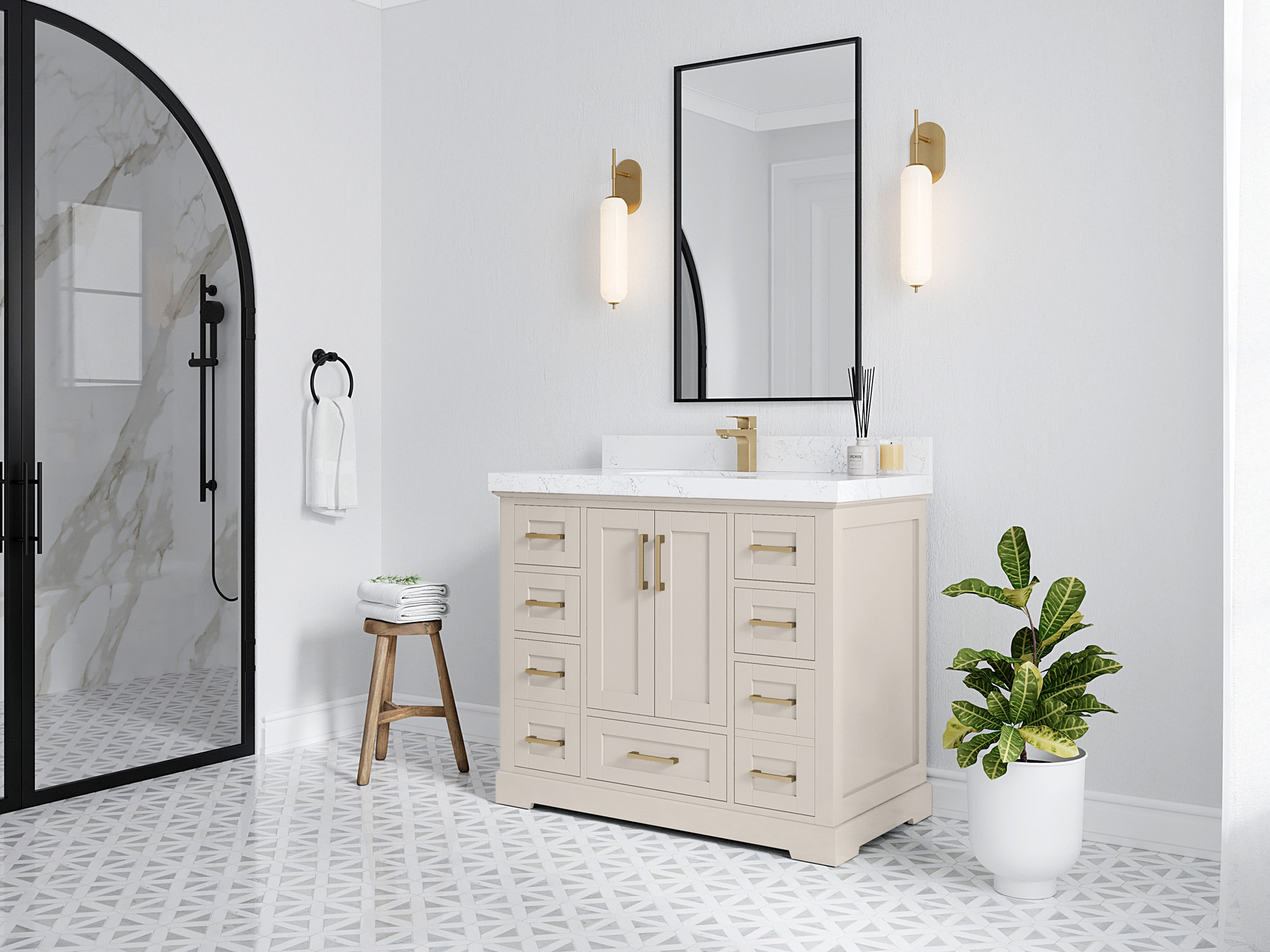 Willow Collections Boston 42 In. W X 22 In. D Single Sink Bathroom ...
