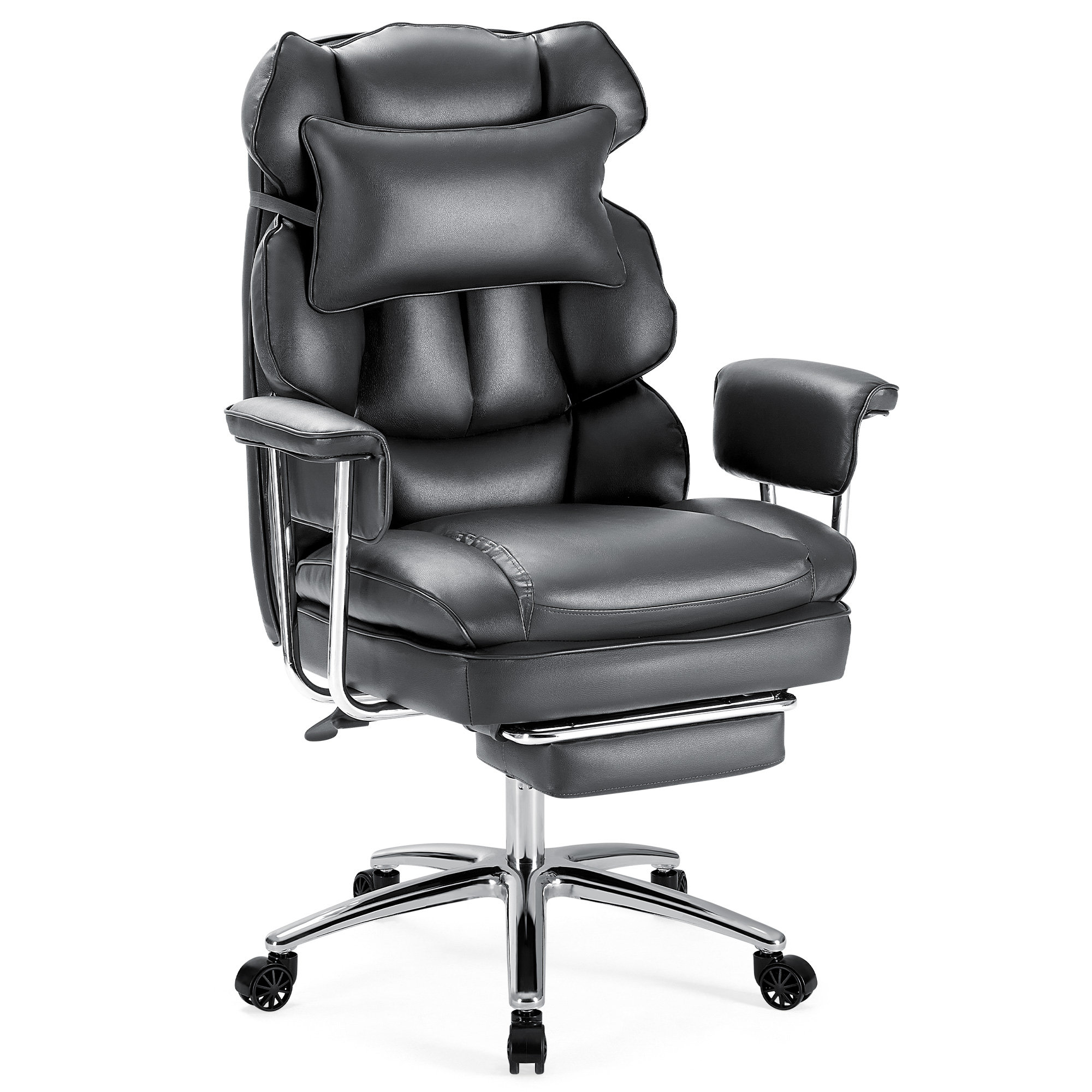 Inbox Zero Large and Wide Executive Chair with Footrest & Reviews | Wayfair