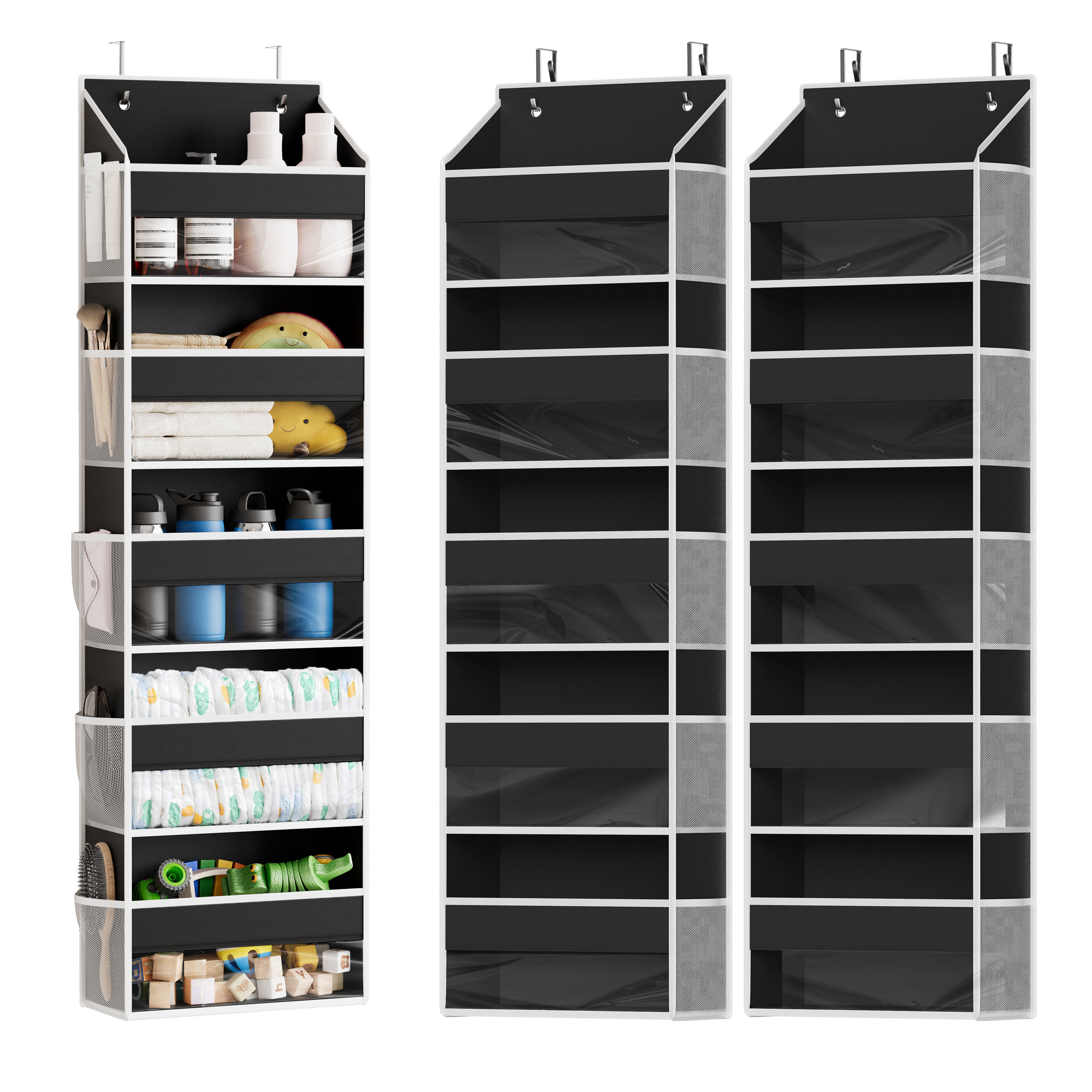 SpaceAid 2-Pack Over-The-Door Organizers With 5 Large And 10 Mesh Side ...