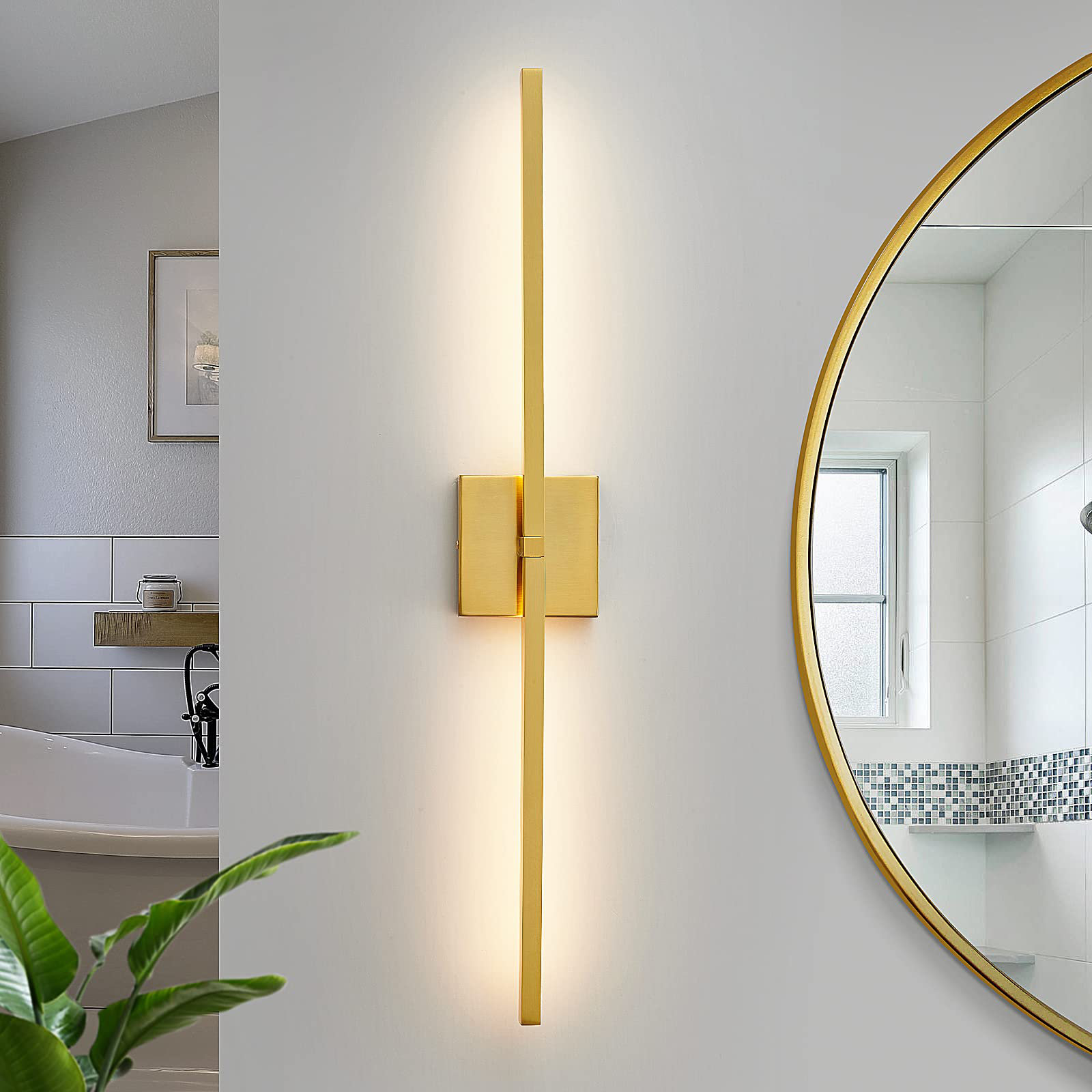 Everly Quinn 30-Inch LED Vanity Light, Modern Acrylic Bathroom Lighting ...