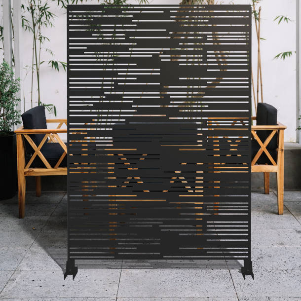 Fency 6.5 ft. H x 4 ft. W Privacy Screen Metal Fence Panel & Reviews ...