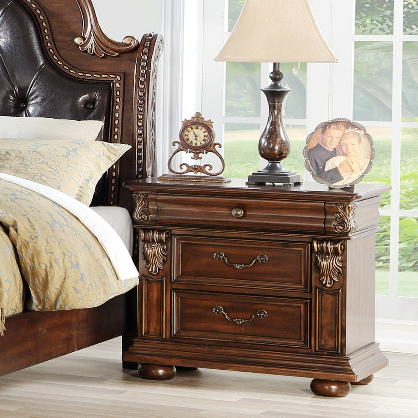 Astoria Grand Sevdi Nightstand, Traditional Antique 1pc Nightstand, 2 ...