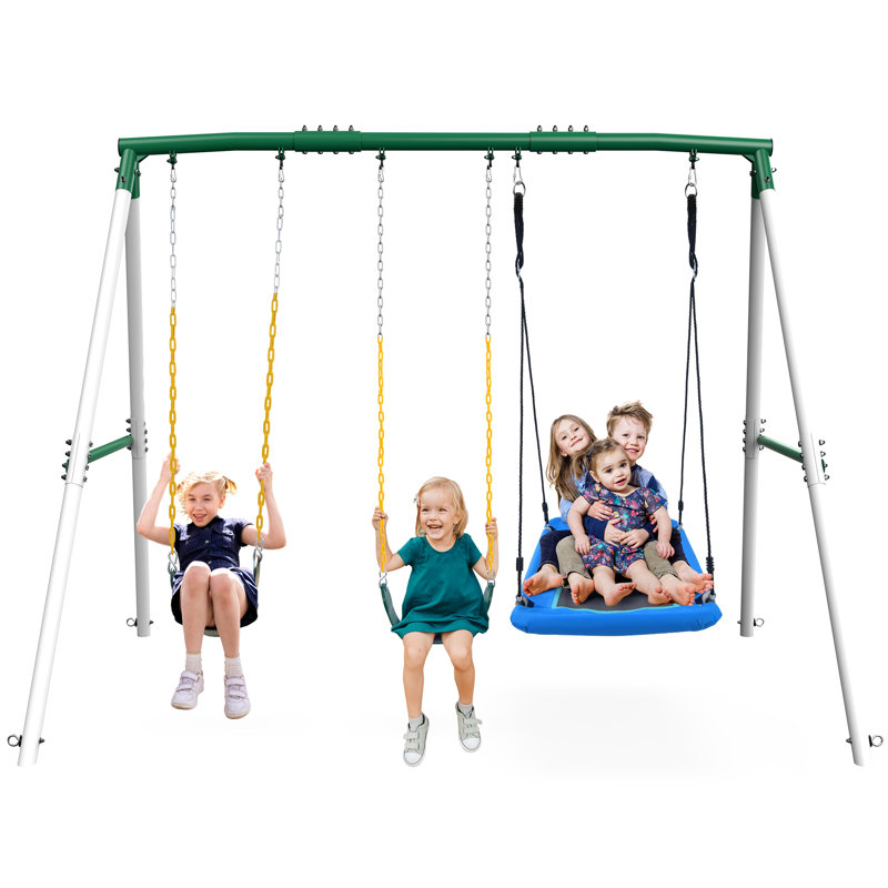 Klo Kick Swing Set with 3 Swings | Wayfair