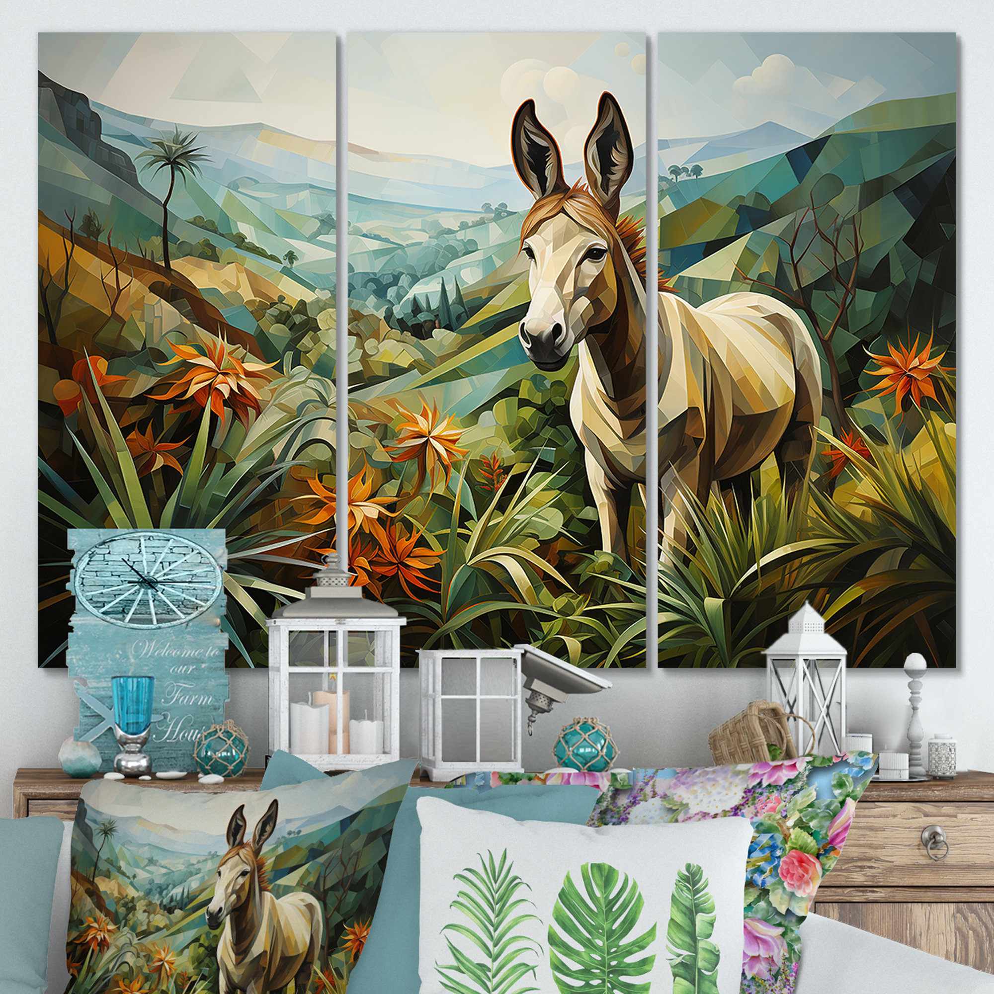 August Grove® Countryside Donkey Horizon VI - Donkey Wall Art | Wayfair