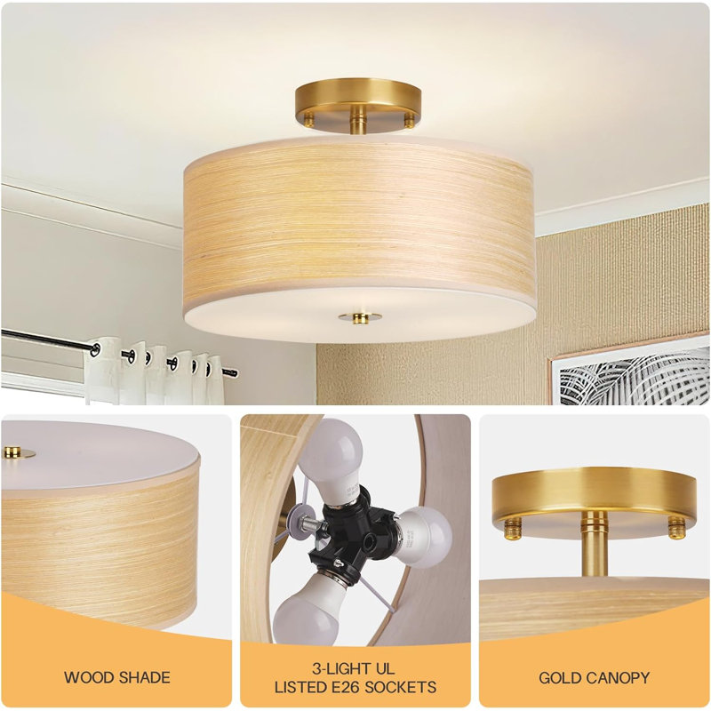 Everly Quinn Farmhouse Style Barrel Ceiling Light Fixture | Wayfair