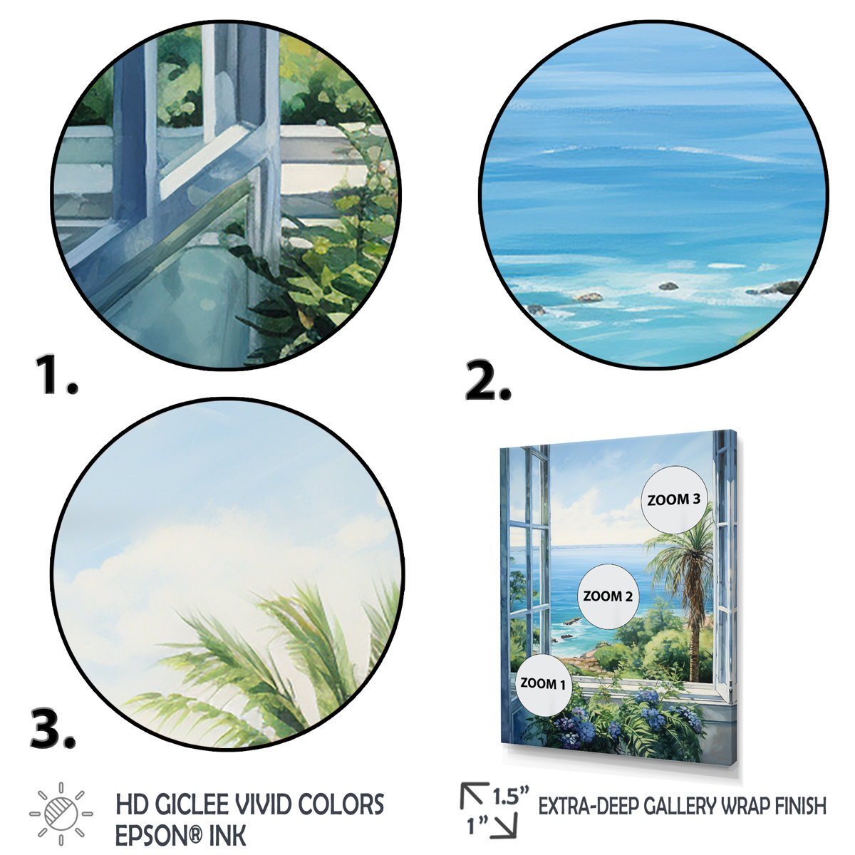 Bay Isle Home™ Tropical Windows To The Beach I - Coastal Windows Wall ...
