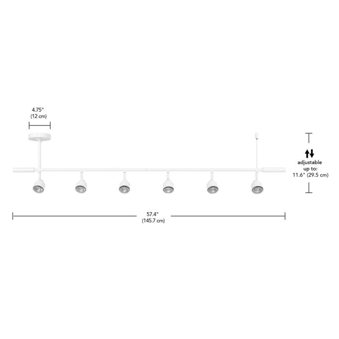 Ebern Designs 4.75'' 6 -Light Fixed Track Lighting Track Kit with ...