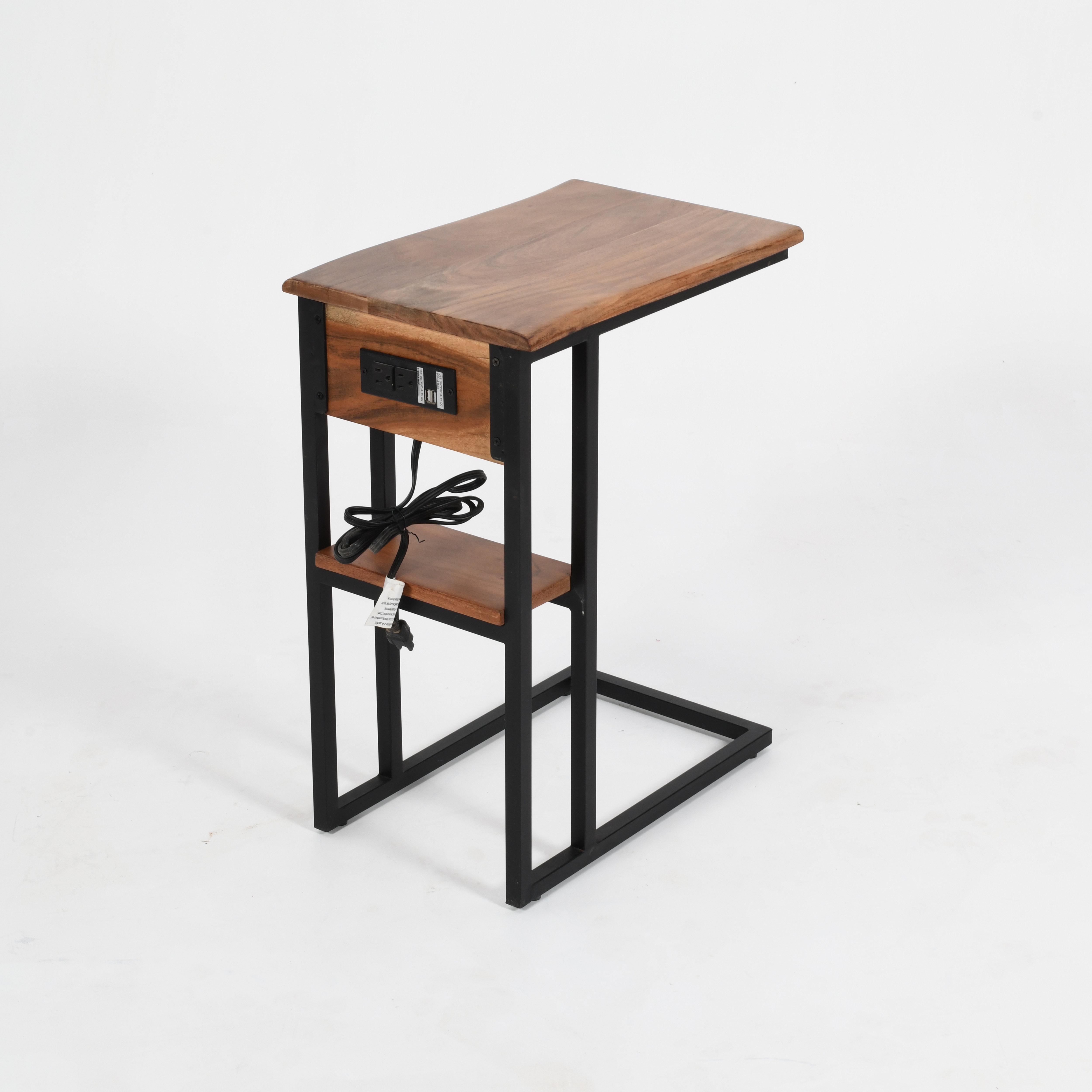 17 Stories Solid Wood C Table End TableÂ with Storage and Built-In ...