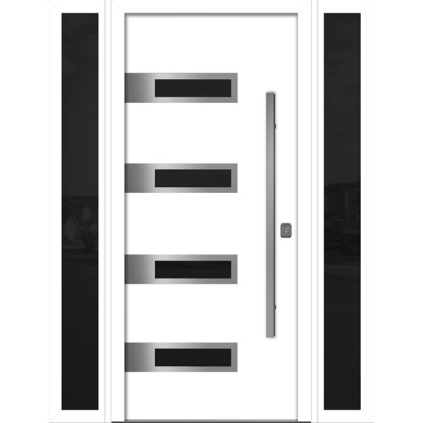 Nova Hardware Modern Exterior Entry Steel Door 36in x 80in - Inox S4 ...