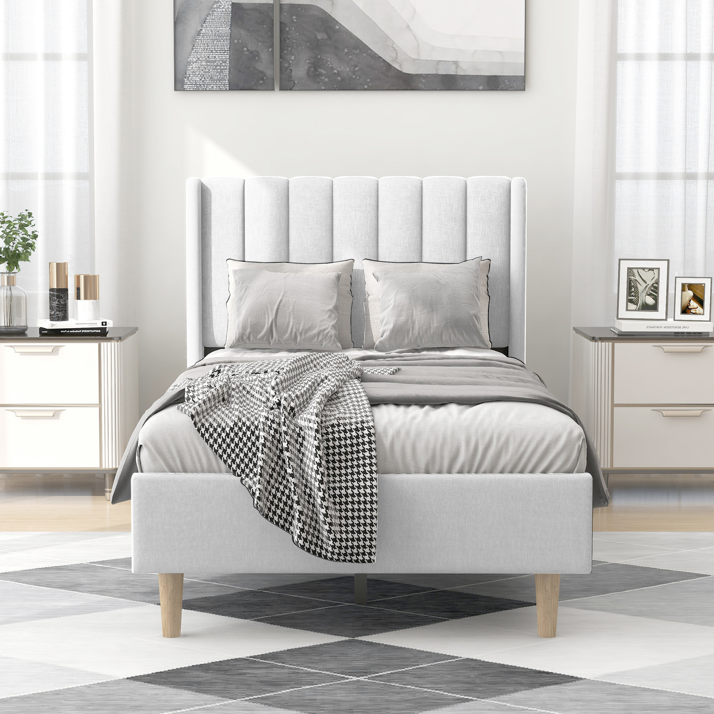 Etta Avenue™ Sutter Upholstered Low Profile Platform Bed & Reviews ...