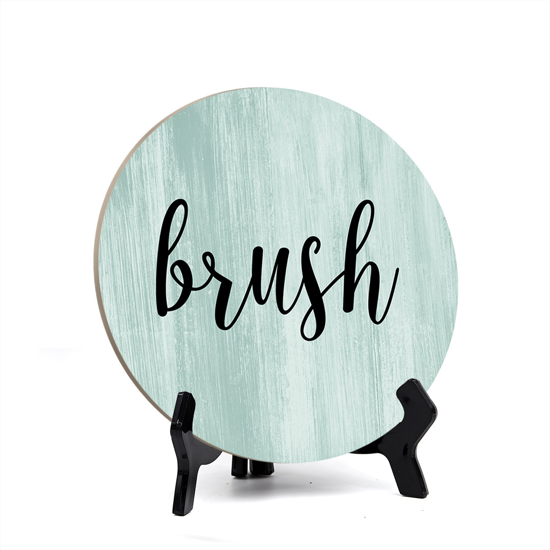 Signs ByLITA Brush Table Sign with Easel | Wayfair