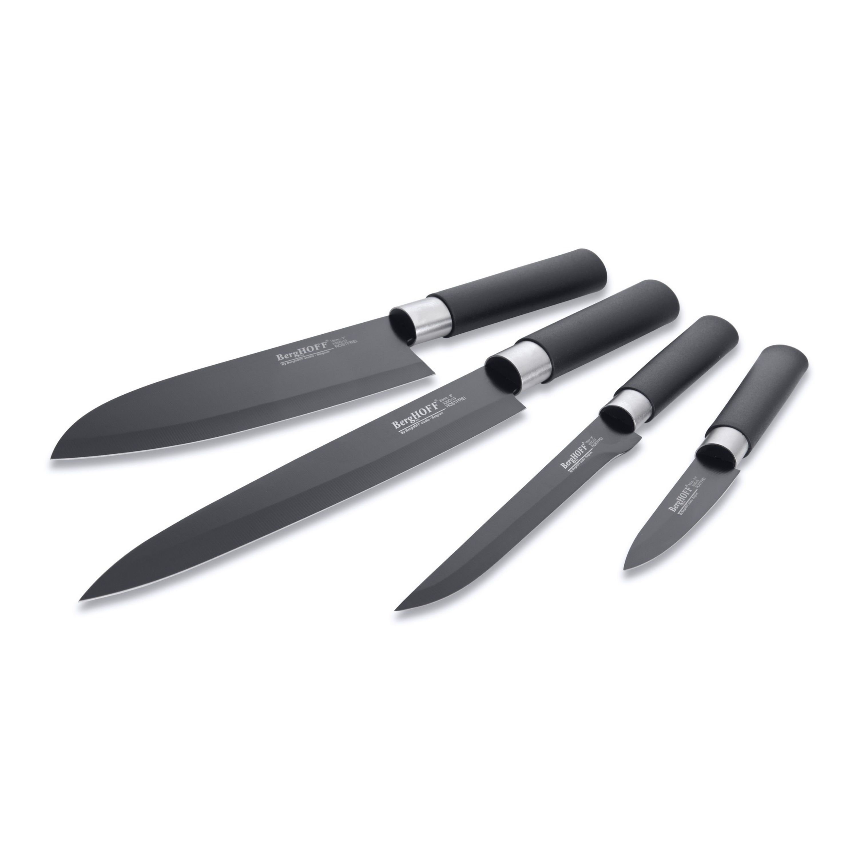 BergHOFF Essentials 4Pc Ceramic Coated Knife Set, Black | Wayfair