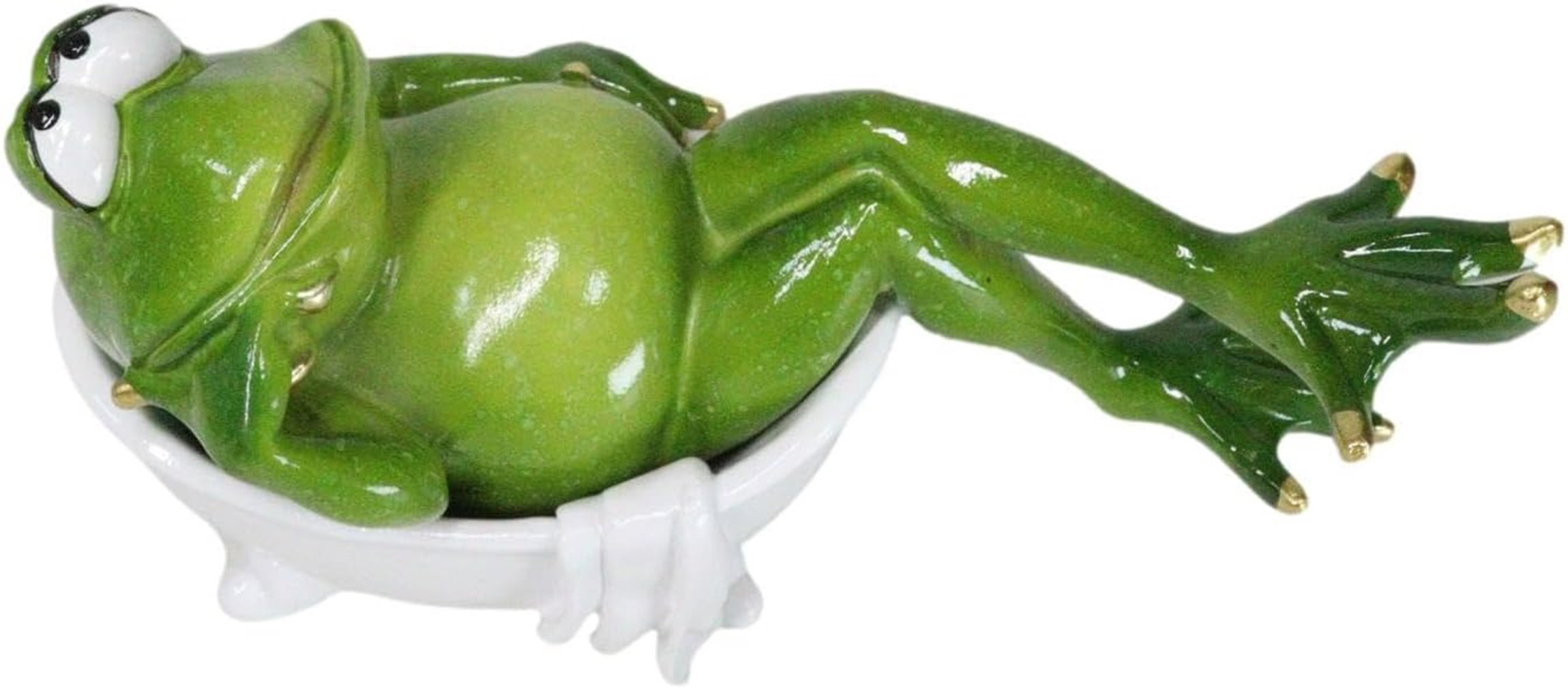 Trinx Frog With Nails Soaking In Bath Tub While Daydreaming Figurine ...