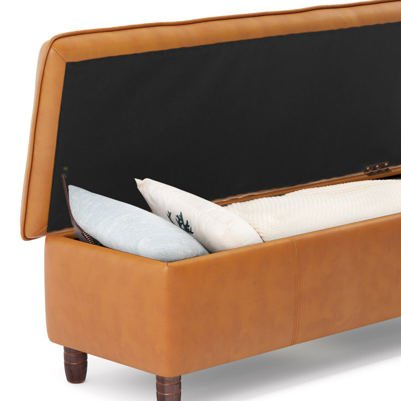 Wade Logan® Breeanna Faux Leather Flip Top Storage Bench & Reviews ...
