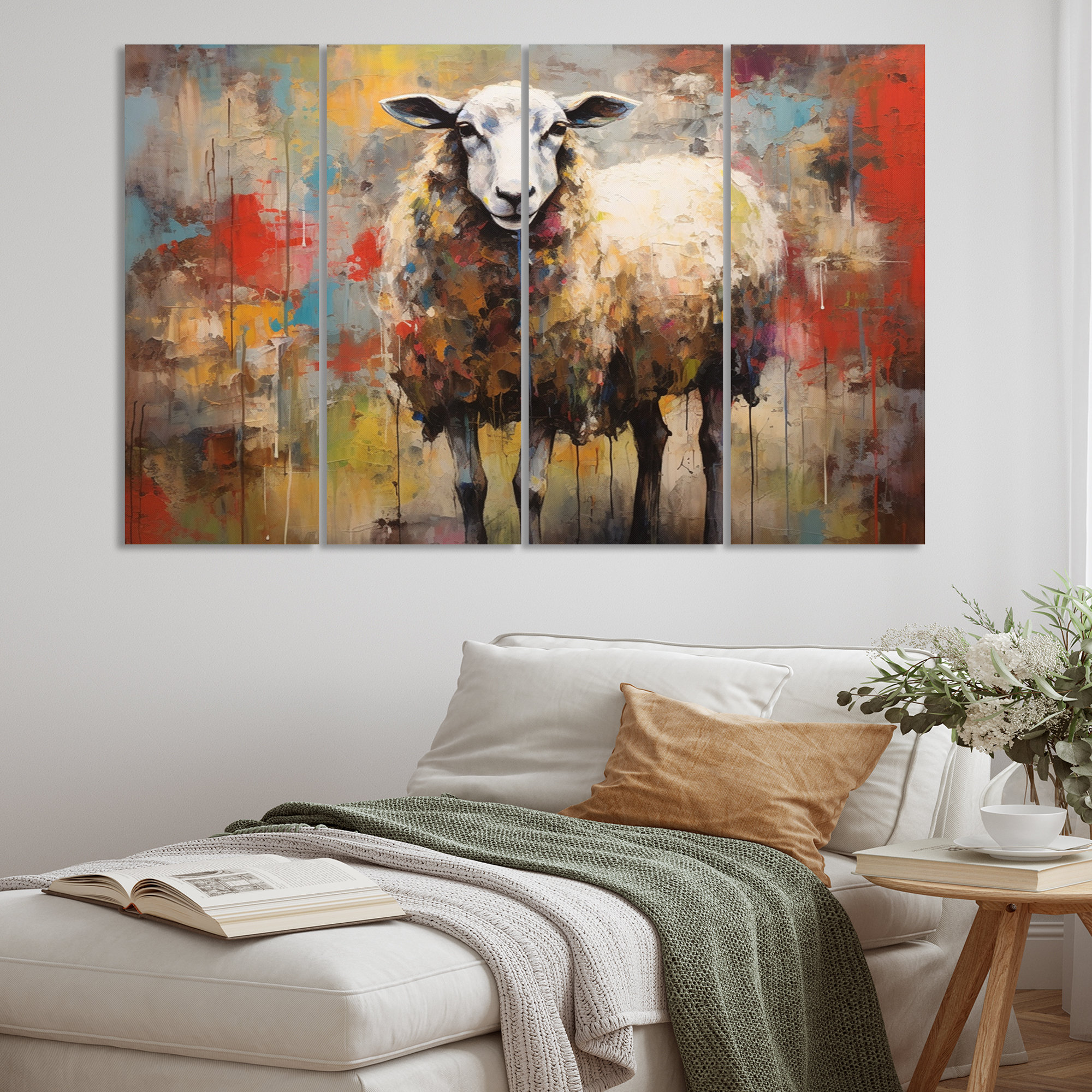 August Grove® Colourful Abstract Sheep Collage I - Animals Wall Art ...