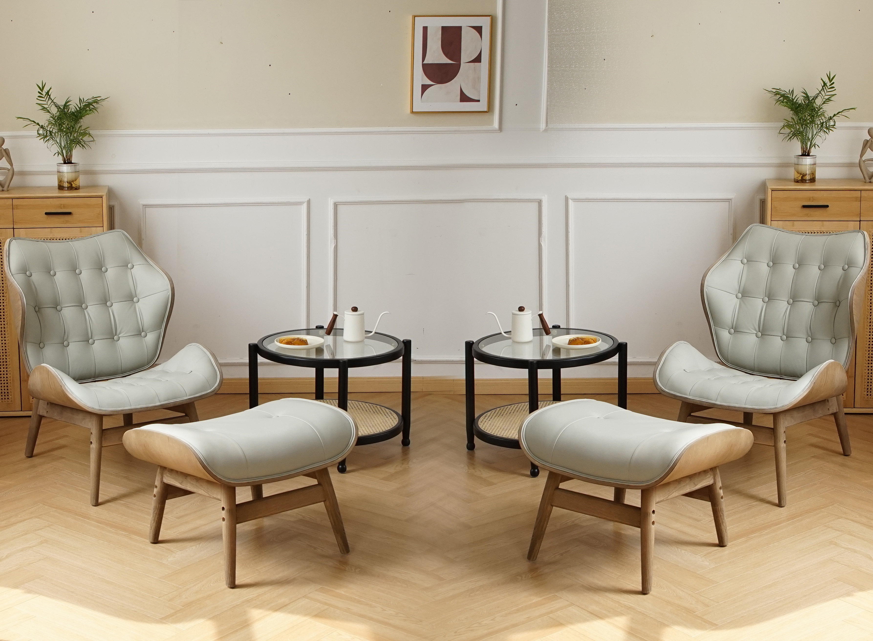 Upholstered lounge chair and ottoman store