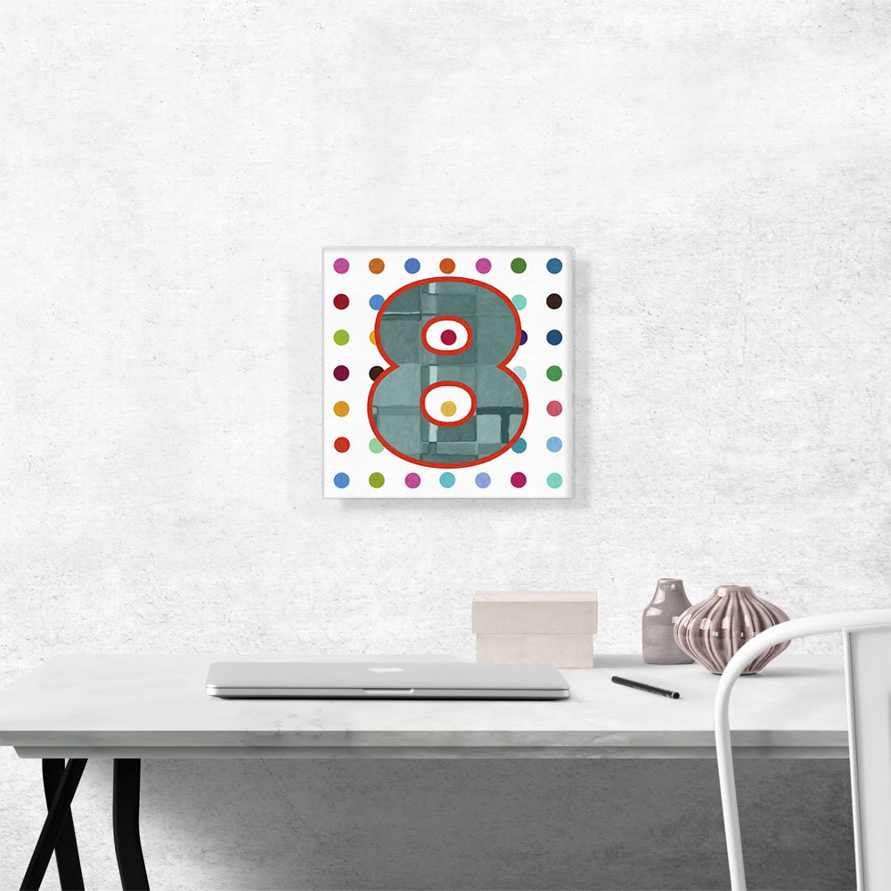 ARTCANVAS Fun Polka Dots Number 8 Eight Numeral Canvas Art Print ...