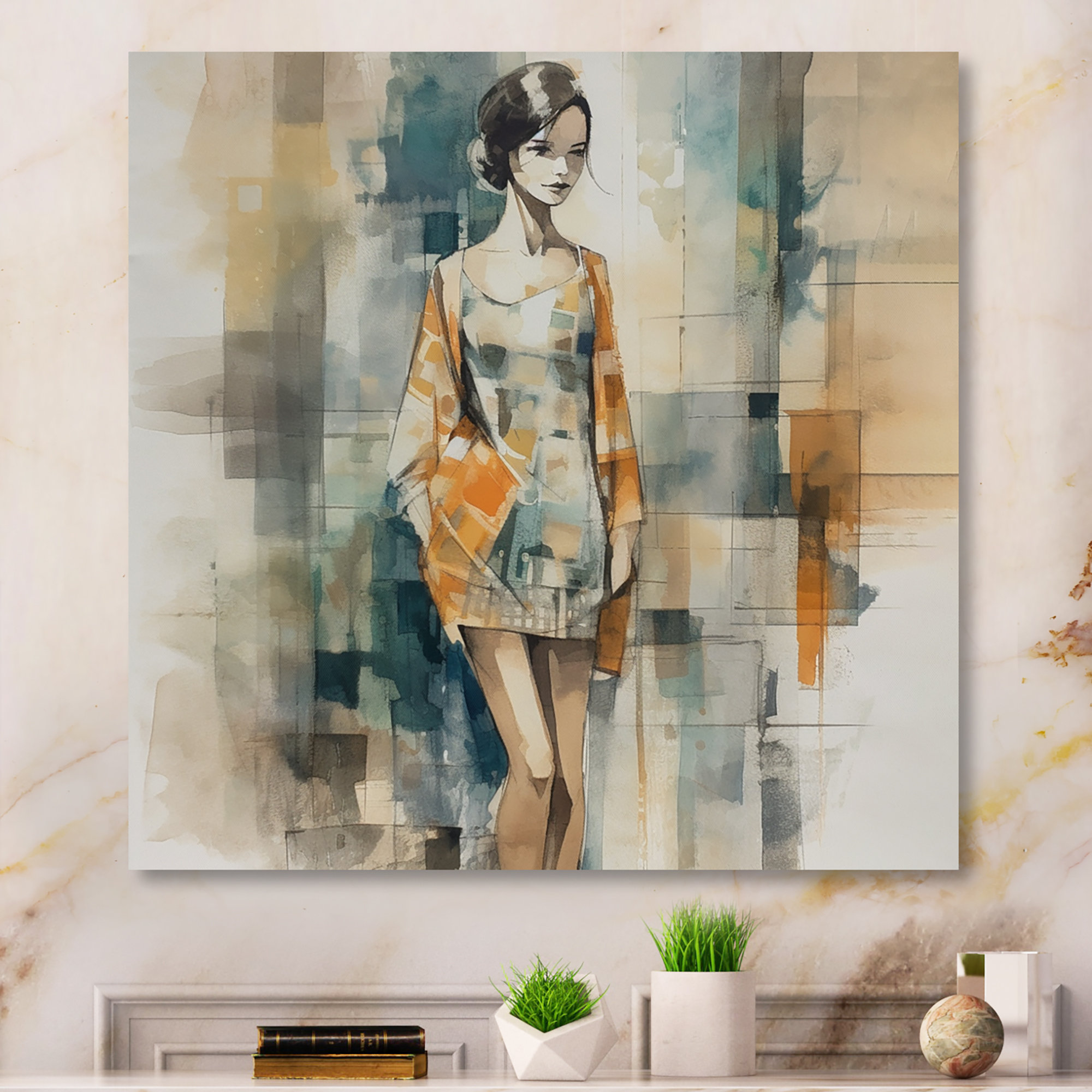 Red Barrel Studio® Mid Century Female Fashion III On Metal Print | Wayfair