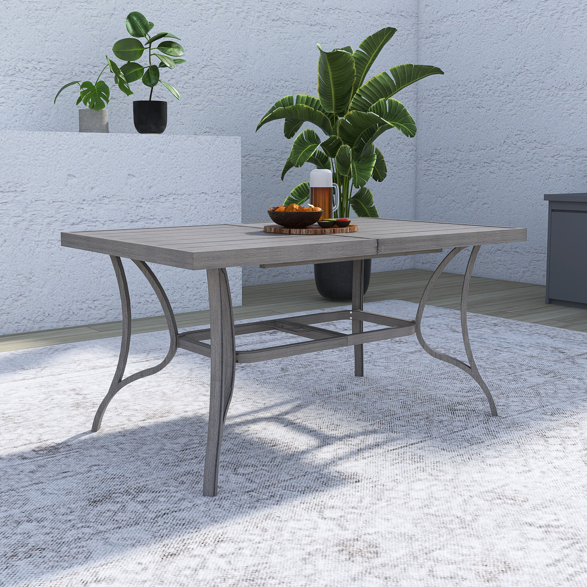 Lark Manor 6-Person All-Weather Aluminum Outdoor Table - Wayfair Canada
