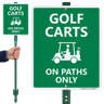 SmartSign Golf Carts on Paths Only Sign and Stake Kit | Wayfair