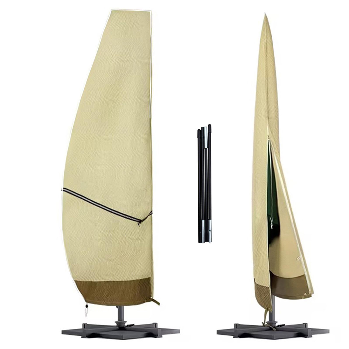 Latitude Run® Patio Umbrella Cover Waterproof: 600D Heavy Duty Outdoor ...