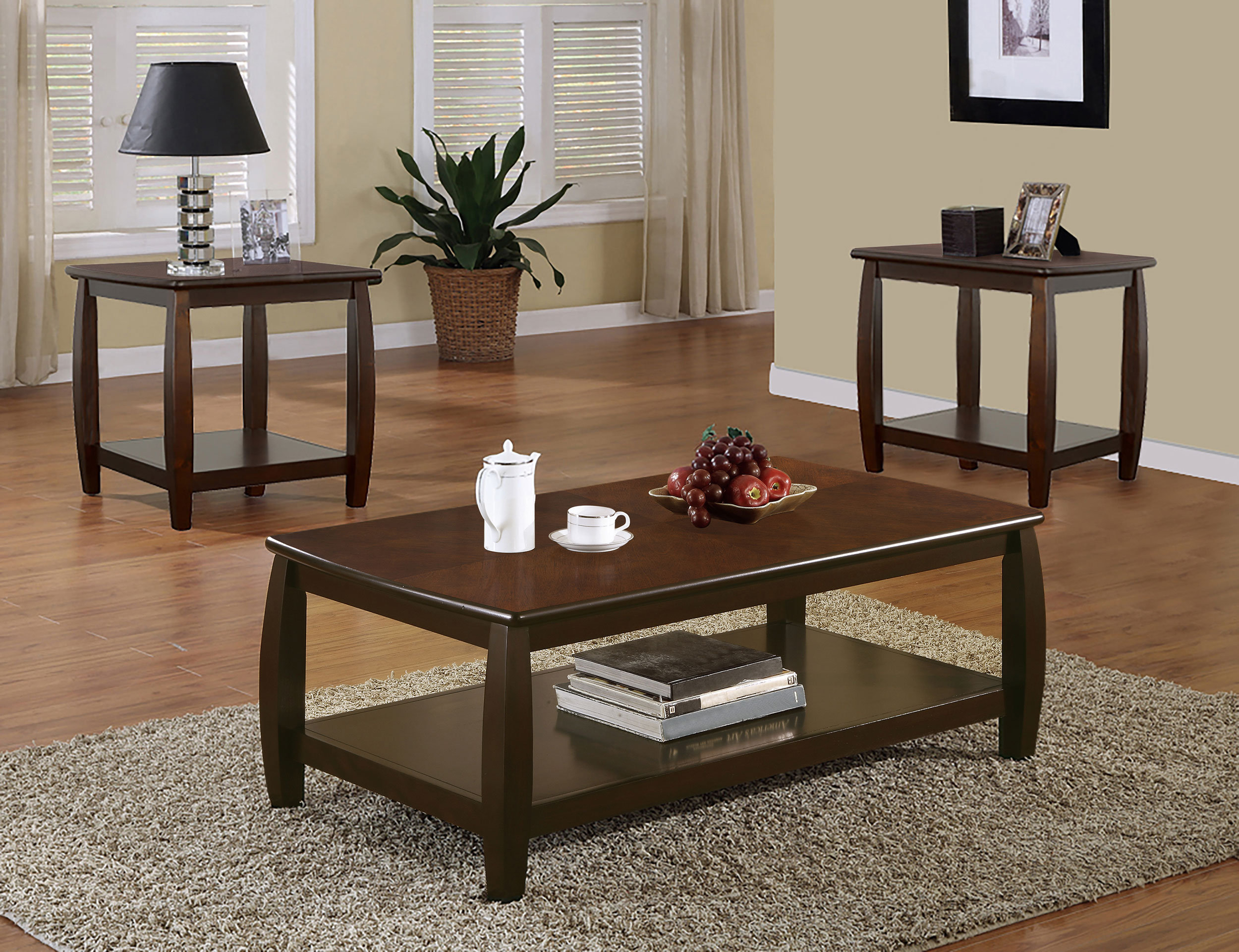 Red Barrel Studio® Dixon 3-Piece Rectangular Wood Coffee Table Set ...