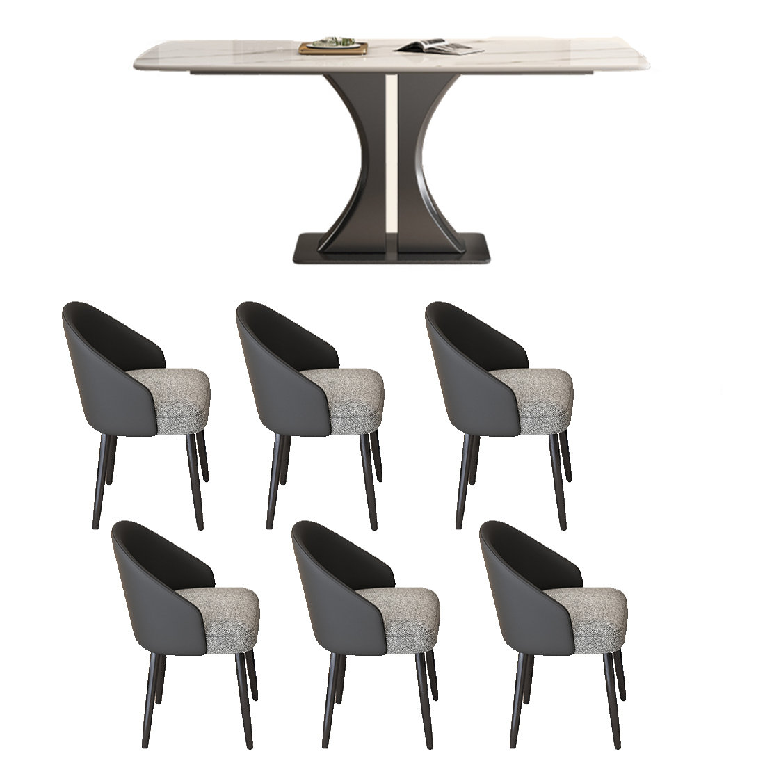 dujinlong home Durable Rock Slab Dining Table Sets. | Wayfair