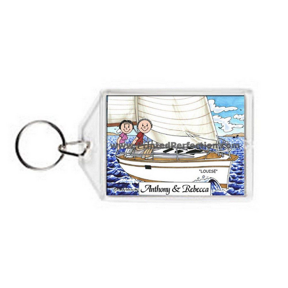 Printed Perfection Personalized Sailing Couple Acrylic Key Chain | Wayfair