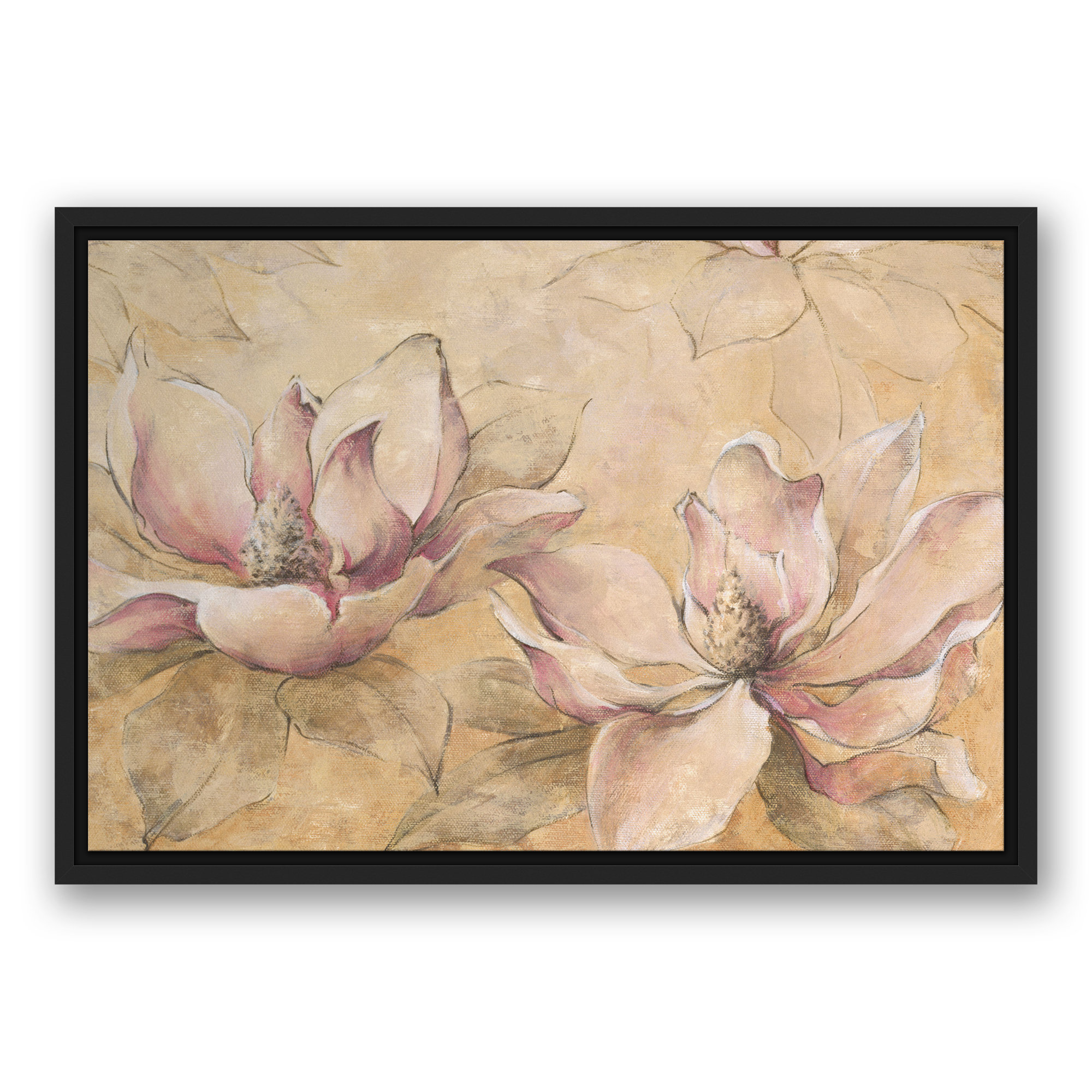 Winston Porter Pink Magnolia Framed On Canvas Print | Wayfair