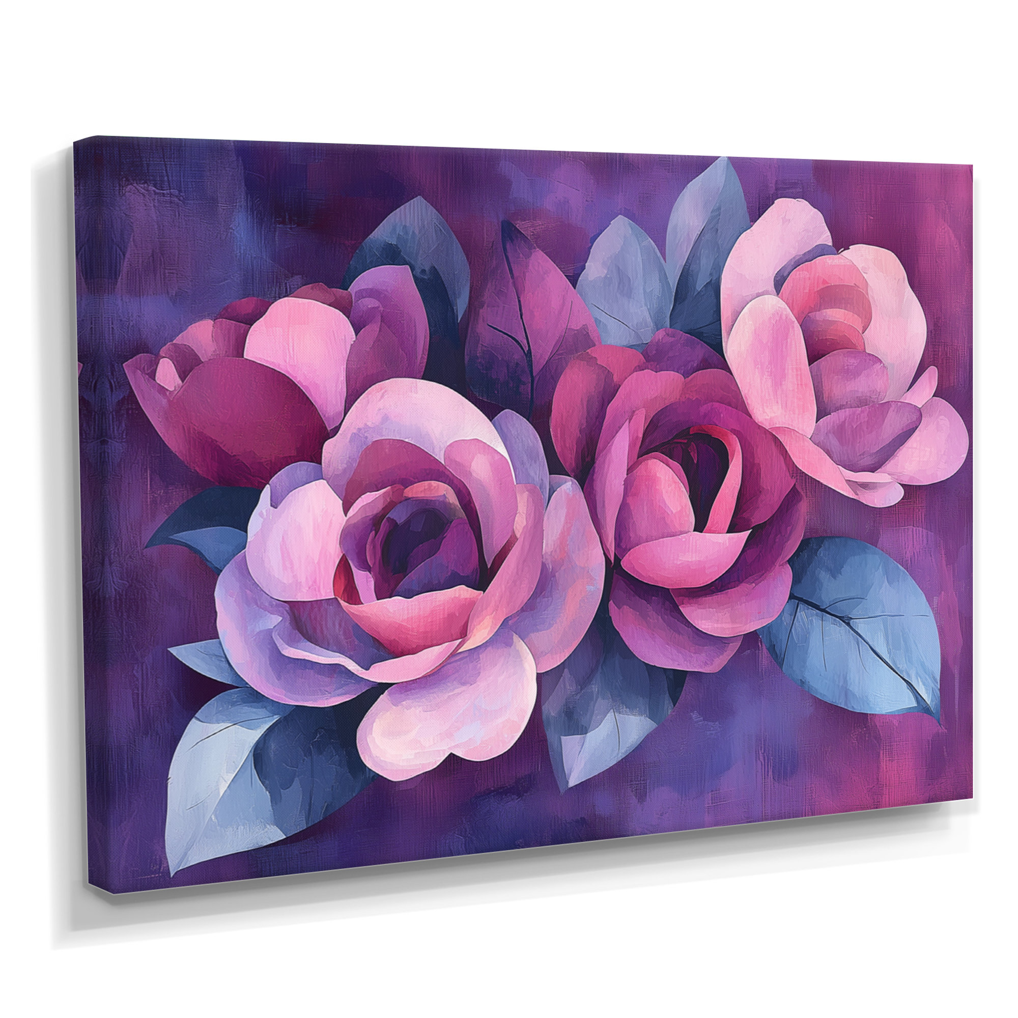 Lark Manor™ Purple Twilight Glow Of Watercolor Roses - Roses Wall Art ...