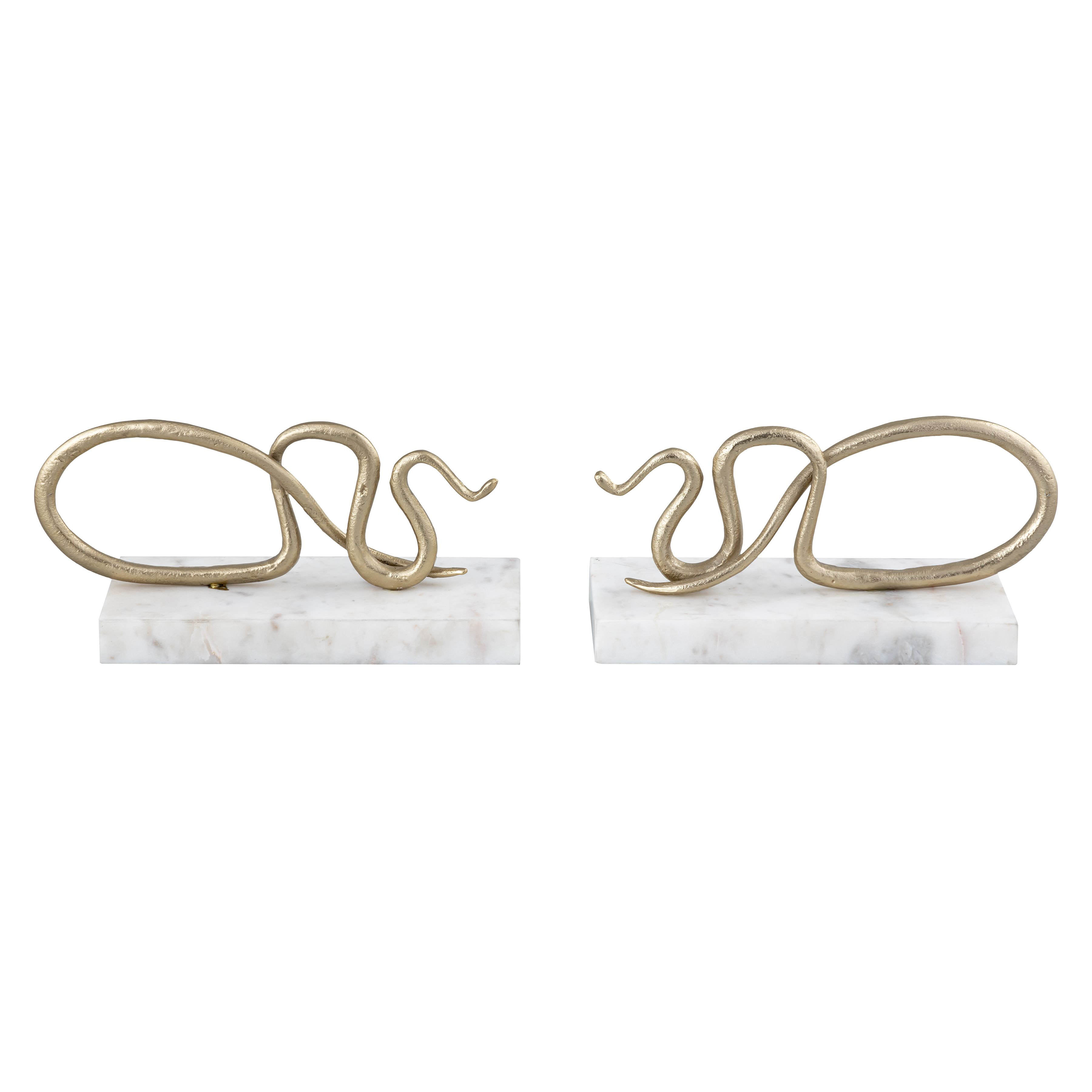 Latitude Run® Snake Bookend - Set of 2 Polished Brass | Wayfair