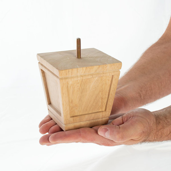 Outwater 4 In. X 4 In. Stained Cherry Solid Hardwood Square Bun Foot (4 ...