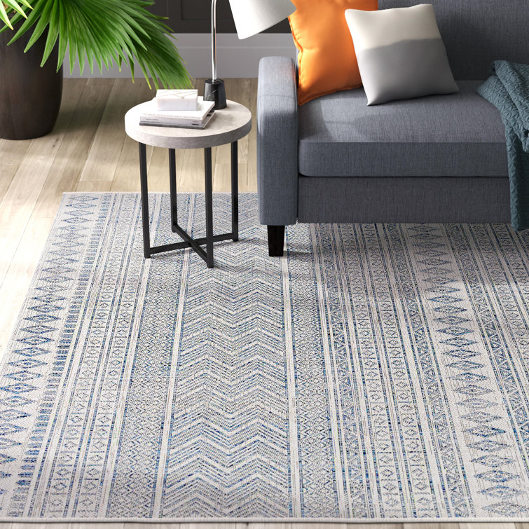 Wade Logan® Laruth Tribal Light Blue/Blue/Navy/White Indoor/Outdoor ...