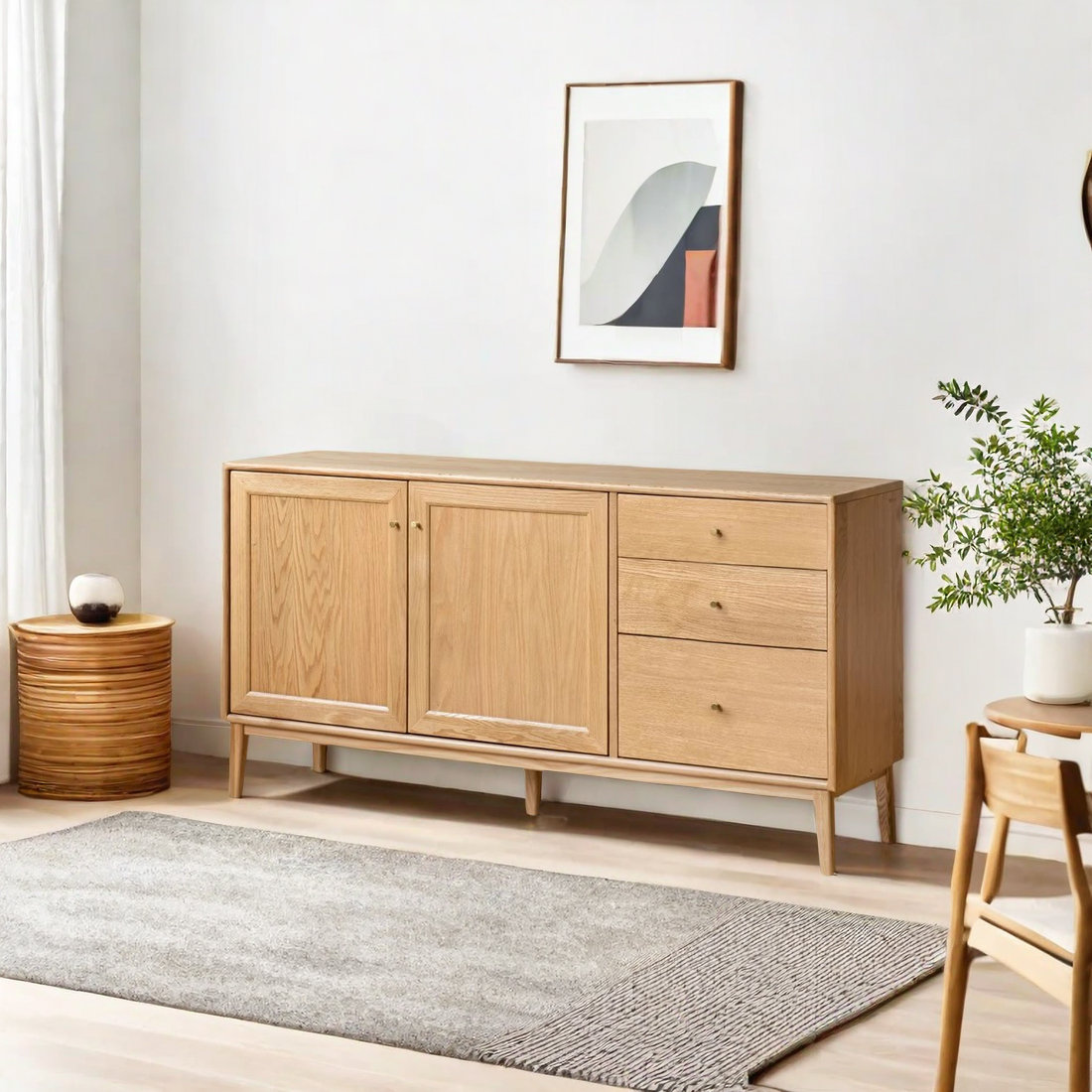 HomeCanvas Modern Simple Large Capacity Solid Wood Sideboard. 59.06 ...