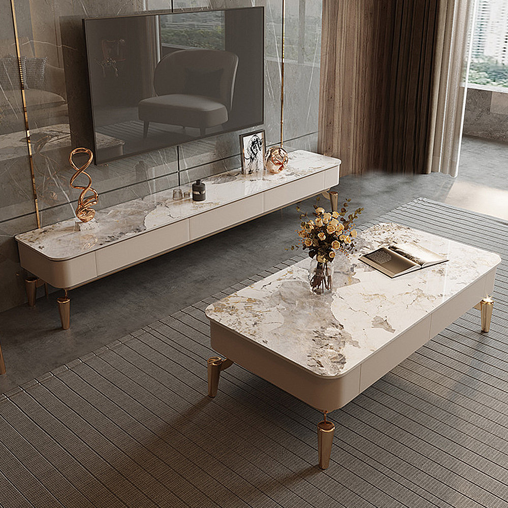 Bkoksety Simple luxury rock slab coffee table TV stand - Wayfair Canada