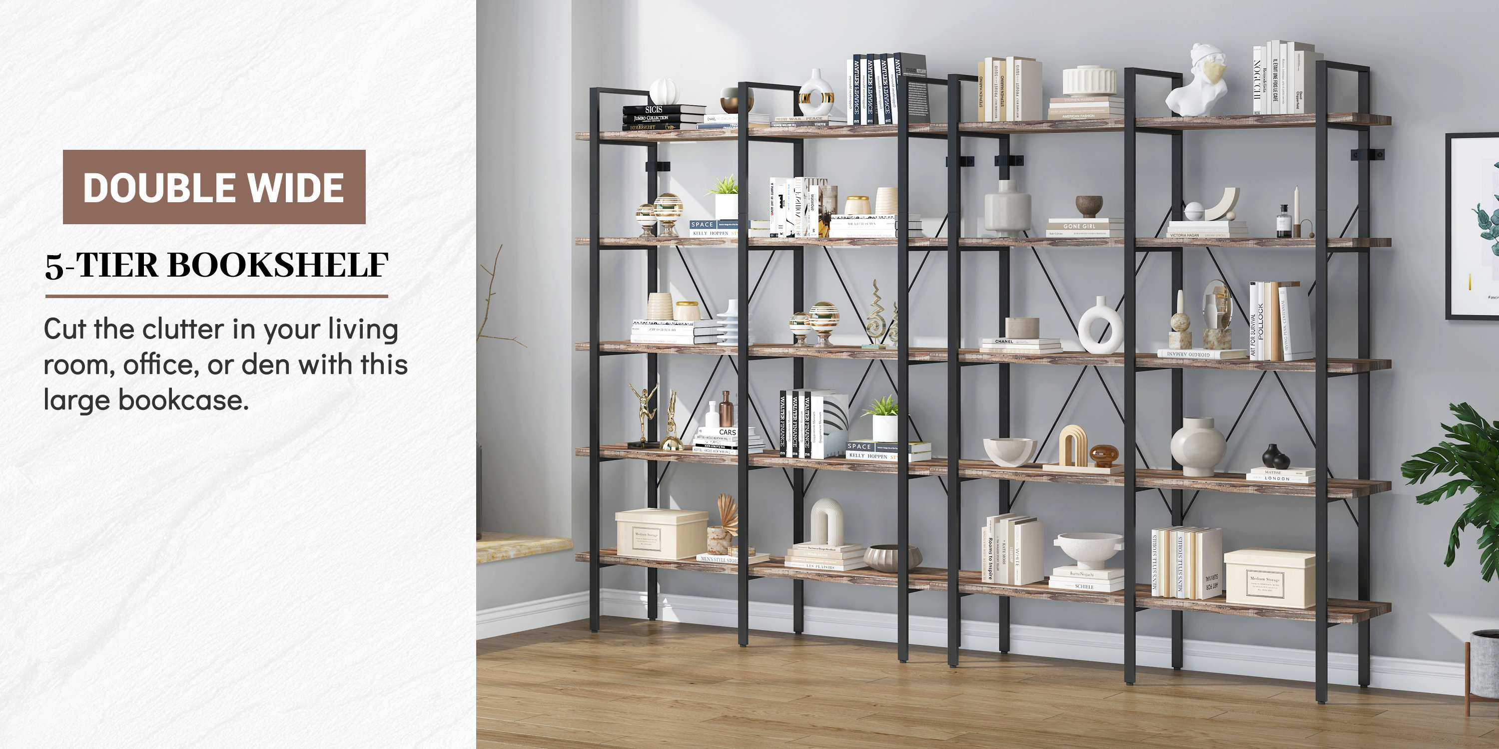 Gracie Oaks Khat Steel Etagere Bookcase for Home Office Decor Easy Assembly Reviews Wayfair
