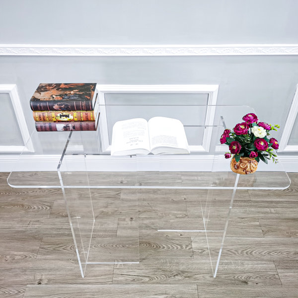 Brayden Studio® 42"L X 24"W X 31"H Clear Acrylic Dining Table, Church ...