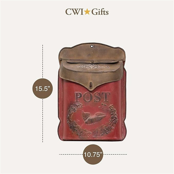 CARBRO Gifts Vintage Rusted Post Box - Mailbox Wall Mount - Functional ...