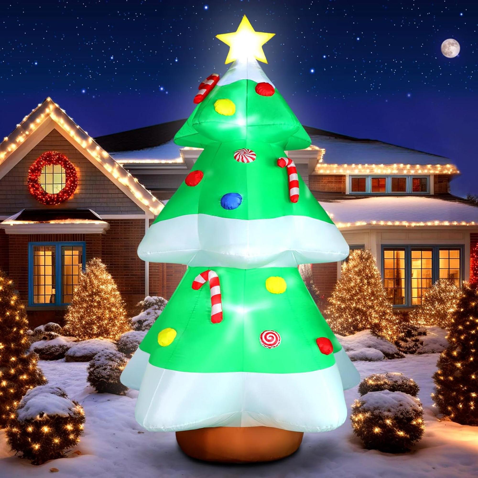 Textiles Hub 10FT Christmas Inflatables Tree Outdoor Decorations, Giant ...