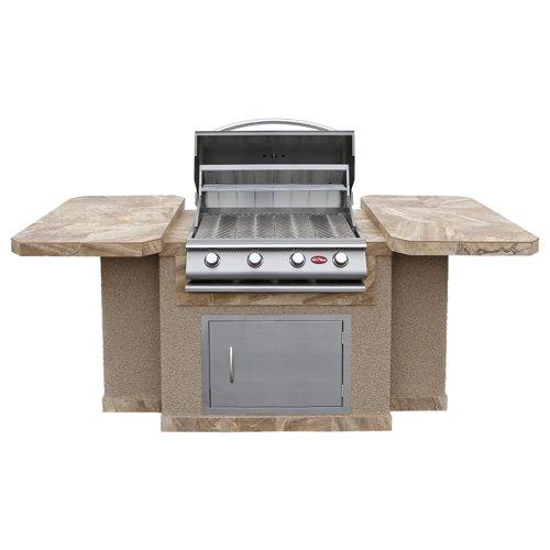 Cal Flame 45.25'' 2 BBQ Grill Island with 4 - Burner Grill | Wayfair