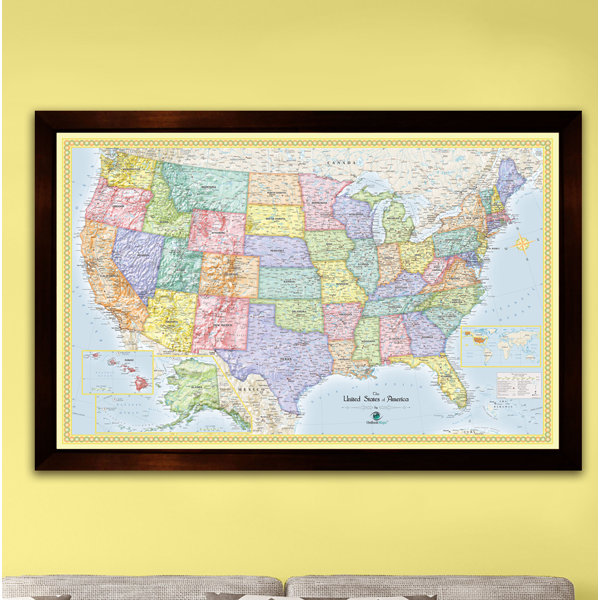 Home Magnetics W x H Dry Erase And Laminated Road Map & Reviews | Wayfair
