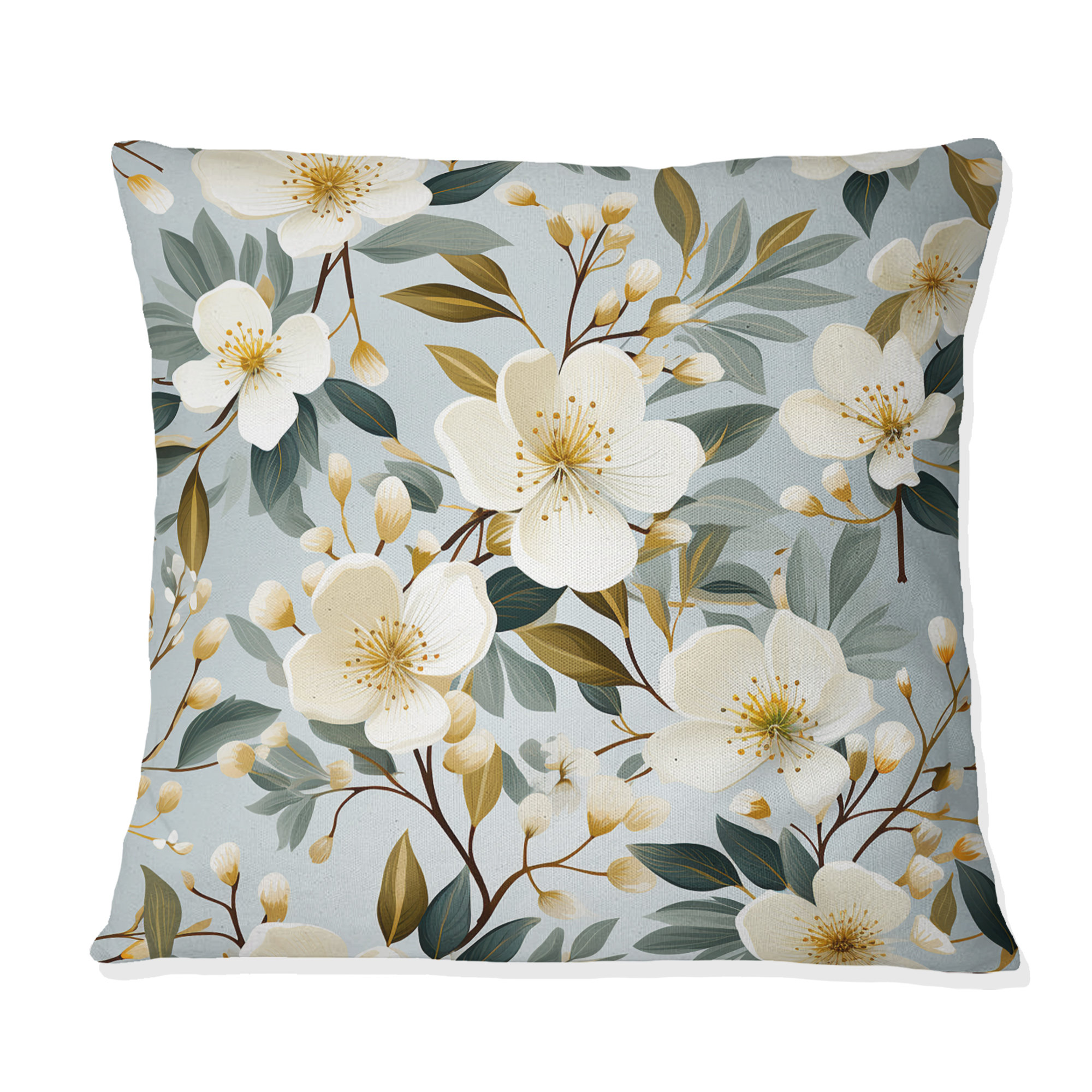 Design Art White Poppies Minimalist Floral Elegance - Floral Printed ...