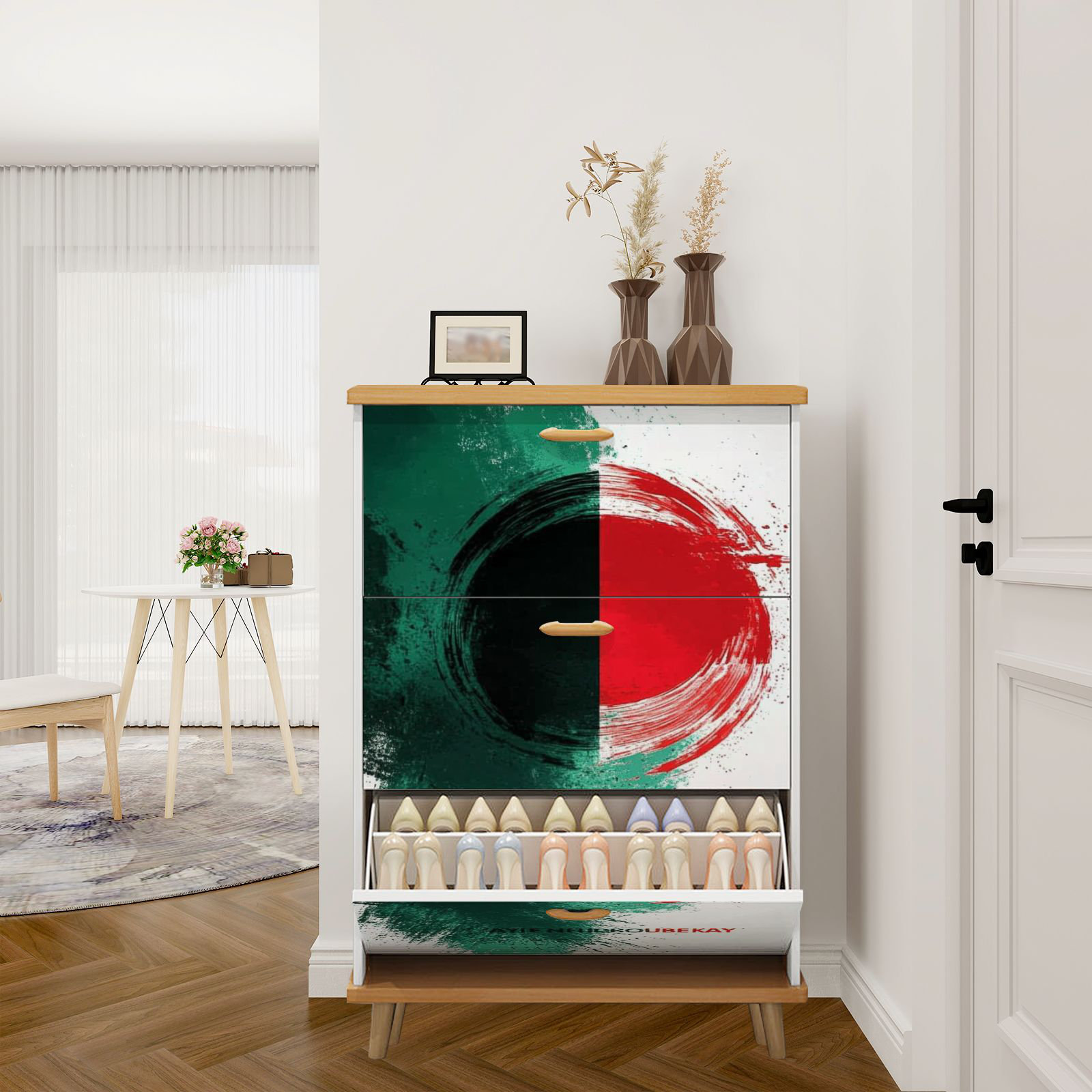 East Urban Home Shoe Storage Cabinet with 3 Flip Drawers for Bangladesh ...