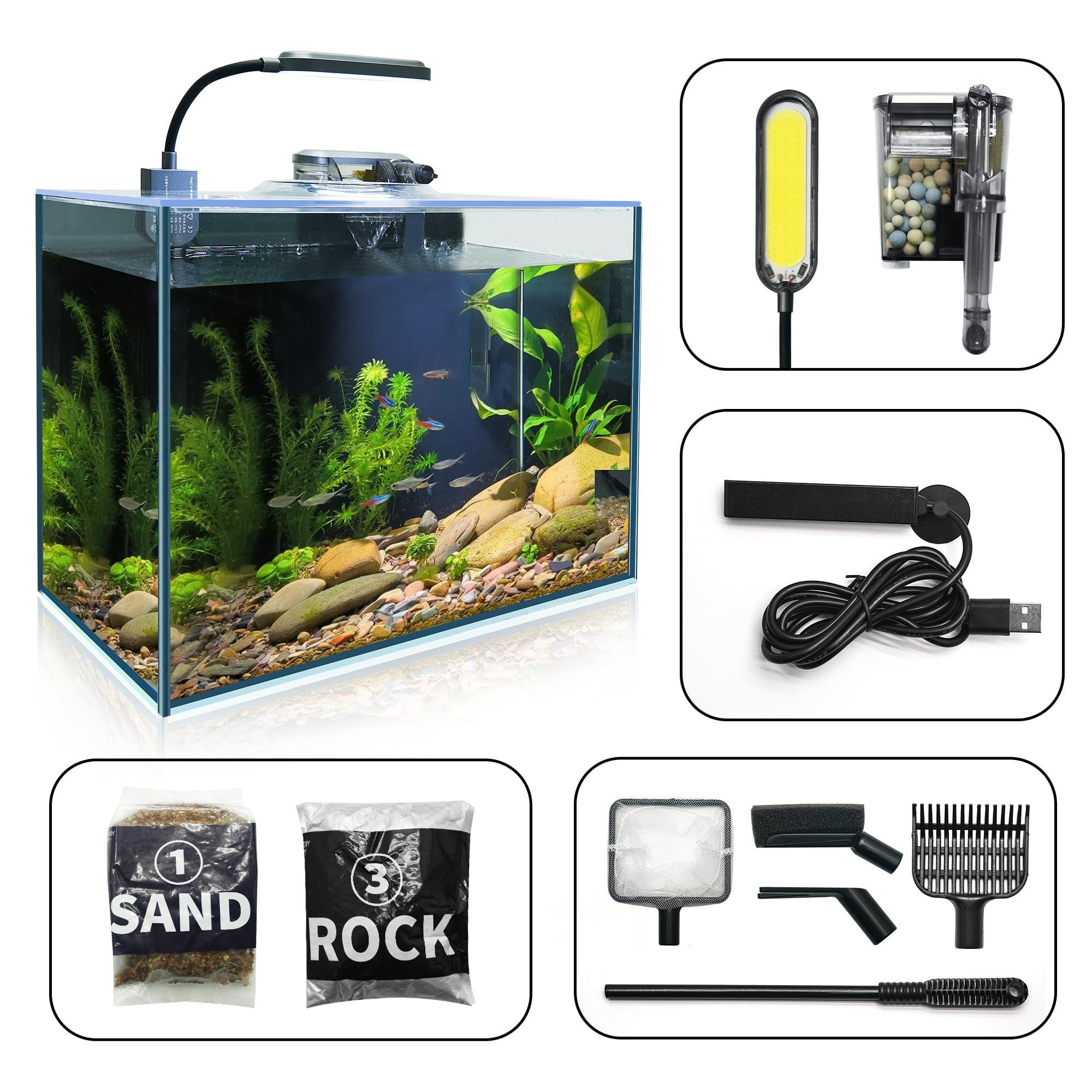 Archie & Oscar™ 3 Gallon Fish Tank Aquarium Starter Kit, Including ...